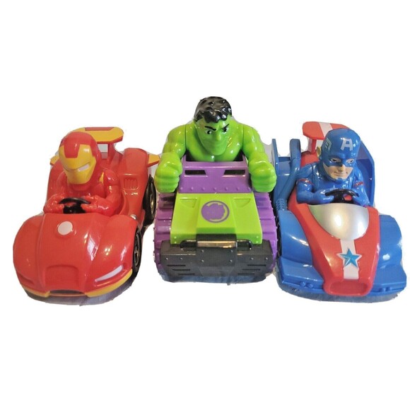 Marvel | Toys | 3 Marvel Hero Adventures Pull Back Figures Cars Hulk ...